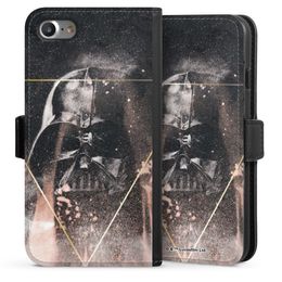DeinDesign iPhone SE (2022) Handy Klapph&uuml;lle Handyh&uuml;lle aus Kunst Leder schwarz Flip Case Official Licensed Product Darth Vader Star Wars Sideflip mit Lasche