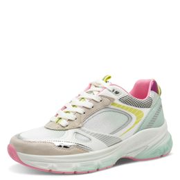 Tamaris Damen Plateausneaker, Gr. 39, bunt, Lederimitat, Textil, kontrastfarbene Details, Schuhe, Freizeitschuh, Halbschuh, Schn&uuml;rschuh in