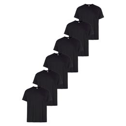 Herren T-Shirt "sechs St&uuml;ck in unterschiedlicher Farbkomination", schwarz, Basic, Gr. L, Fruit of the Loom, unifarben, Single Jersey, Obermaterial: