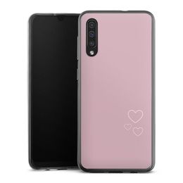 DeinDesign Galaxy A50 Handy Silikon H&uuml;lle Case transparent Handyh&uuml;lle Light Pink Heart Love Silikon Case
