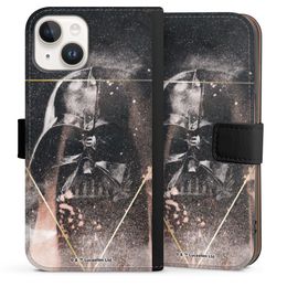 DeinDesign iPhone 14 Handy Klapph&uuml;lle Handyh&uuml;lle aus Kunst Leder schwarz Flip Case Star Wars Darth Vader Official Licensed Product Sideflip mit Lasche