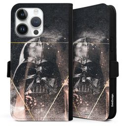 DeinDesign iPhone 14 Pro Max Handy Klapph&uuml;lle Handyh&uuml;lle aus Kunst Leder schwarz Flip Case Star Wars Darth Vader Official Licensed Product Sideflip mit Lasche