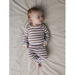 name it Jungen Langarmbody "NBFWANG WOOL NEEDLE LS BODY NOOS", Gr. 50, wei&szlig;, Strick, Obermaterial: 100% Wolle, gestreift, Bodys, Wolle