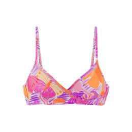 Sunseeker Damen Triangel-Bikini-Top "Butterfly", lila, Gr. 36, bedruckt, Obermaterial: 84% Polyamid, 16% Elasthan. Futter: 92% Polyester, 8%