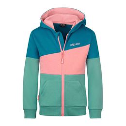Trollkids Sweatjacke "Alesund" in Gr&uuml;n/ Rosa/ Blau - 51% | Gr&ouml;&szlig;e 164 | Kinder-sweatshirts-jacken