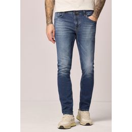 Street One MEN Herren Regular-fit-Jeans, blau, Gr. 40, unifarben, Jeans, 97% Baumwolle, 3% Elasthan, Jeans, aus Baumwolle mit Stretchanteil