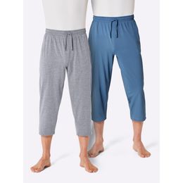 w&auml;schepur W&Auml;SCHEPUR Herren 3/4-Hose, Gr. 60, blau, 100% Baumwolle, 88% Baumwolle, 12% Polyester, meliert, unifarben, Hosen
