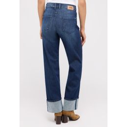 Angels Damen Straight-Jeans "LARA TU", blau, Gr. 34, Denim/Jeans, Obermaterial: 91% Baumwolle, 6% Polyester, 3% Elasthan, Jeans, mit umgeschlagenem