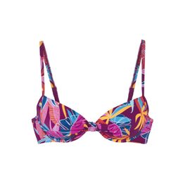 Buffalo Damen B&uuml;gel-Bikini-Top "Soleil", bunt, Gr. 36, bedruckt, floral, Recycling-Polyamid, Bikini-Oberteile, mit Wattierung