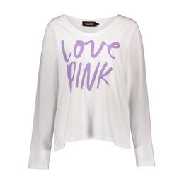 miss goodlife Longsleeve "Love Pink" in Wei&szlig; - 79% | Gr&ouml;&szlig;e L | Damen-tops