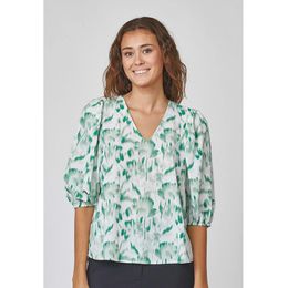 Sisters Point Bluse in Wei&szlig;/ Gr&uuml;n - 85% | Gr&ouml;&szlig;e XS | Damen-blusen