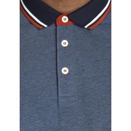 Jack & Jones PlusSize Herren Poloshirt "JJEPAULOS POLO SS NOOS PLS", blau, Gr. 5XL, JACK & JONES PLUSSIZE, unifarben, Piqu&eacute;, Obermaterial: 100% Baumwolle, Shirts,