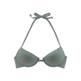 Bench. Damen Push-Up-Bikini-Top "Perfect", gr&uuml;n, Gr. 34, unifarben, Microfaser, Polyamid, Bikini-Oberteile, im Uni-Style