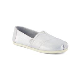 Toms Shoes TOMS Leder-Slipper in Silber - 47% | Gr&ouml;&szlig;e 40 | Damen-schuhe-halbschuhe