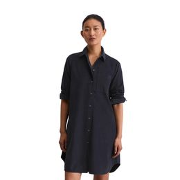 Marc O'Polo MARC O'POLO Damen Hemdblusenkleid "aus Feincord", blau, Gr. 34, unifarben, Obermaterial: 79% Baumwolle, 21% Lyocell, Kleider