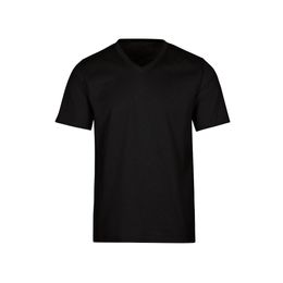 TRIGEMA Damen T-Shirt "TRIGEMA V-Shirt DELUXE Baumwolle", schwarz, Basic, Gr. M, Single Jersey, 100% Baumwolle, Shirts