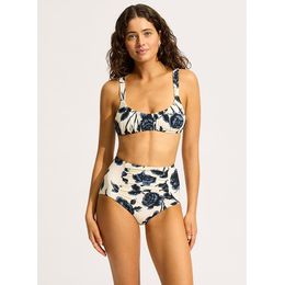 Seafolly Bikini-Oberteil in Creme/ Blau/ Schwarz - 54% | Gr&ouml;&szlig;e 38 | Damen-bademode