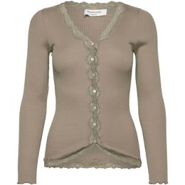 rosemunde Damen Strickjacke "Babette Silk Cardigan", gr&uuml;n, Gr. S, Feinripp, Obermaterial: 70% Seide, 30% Baumwolle, Strickjacken,