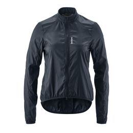 Fahrradjacke Gonso "Road Jacket Wind W", Damen, Gr. 42, blau (nachtblau), 100% Polyester, Rundhals, Jacken Fahrradjacke, Damen Radjacke, atmungsaktive Rennrad-Windjacke, Funktionsjacke