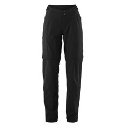 Gonso Damen Fahrradhose "Adventure Pants Zip Off W", schwarz, Gr. 36, 90% Polyamid, 10% Elasthan, Hosen, Damen Zip-Off Radhose mit Sitzpolster, Hose