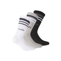 Kurzsocken Diadora "Socken 3er Pack", Damen, Gr. 39-42, bunt (schwarz, grau, wei&szlig;), Obermaterial: 80% Baumwolle CO. 18% Polyester PES. 2% Elasthan EL., Socken