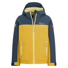 Trollkids Regenjacke "Telemark" in Anthrazit/ Gelb - 42% | Gr&ouml;&szlig;e 140 | Kinder-outdoor-jacken