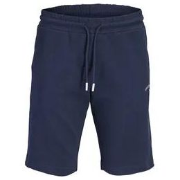 Jack & Jones PlusSize Sweatshorts "JPSTGORDON COLLEGE SWEAT SHORTS MI PLS", Herren, Gr. 46 (6XL), N-Gr, navy blazer, angeraute Sweatware, Obermaterial: 80% Baumwolle, 20% Polyester, JACK & JONES PLUSSIZE, unifarben, regular fit, Hosen Sweatshorts