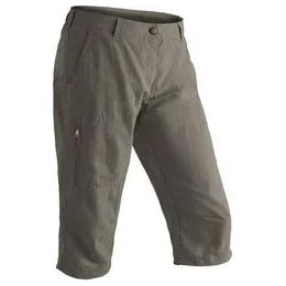 Caprihose Maier Sports "Neckar", Damen, Gr. 46, Normalgr&ouml;&szlig;en, braun (schlamm), 100% Polyamid, Hosen Caprihose, kurze Hose Damen, luftige Wanderhose, leichte Outdoorhose, Reg Fit