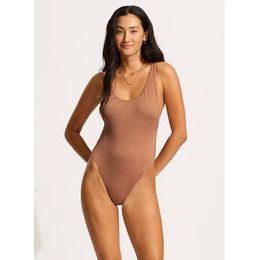 Seafolly Badeanzug in Braun - 70% | Gr&ouml;&szlig;e 36 | Damen-bademode