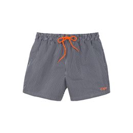 Buffalo Herren Badeshorts, schwarz-wei&szlig;, Gr. L, gestreift, Microfaser, Microfaser, Polyester, Recycling-Polyester, Badehosen, in feinem Streifenlook