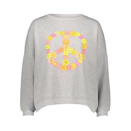 miss goodlife Sweatshirt "Peace Flower" in Grau - 75% | Gr&ouml;&szlig;e M | Damen-sweatshirts-jacken