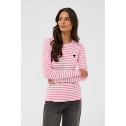 Kaffe Longsleeve in Creme/ Pink - 49% | Gr&ouml;&szlig;e XL | Damen-tops