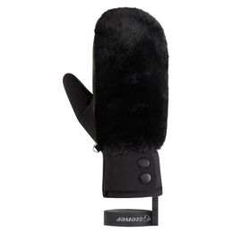 Ziener Damen F&auml;ustlinge "KATNISS-Z DAMEN"schwarz, Gr. M, Materialmix, Handschuhe, wasserabweisend, extra warm, Kunstfell, Lederinnenhand