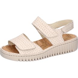 Waldl&auml;ufer WALDL&Auml;UFER Damen Plateausandale "K-VALERIE", Gr. 7,5, beige, Nubukleder, Flechtoptik, Basic, Schuhe, Sommerschuh, Bequemschuh, Klettschuh in