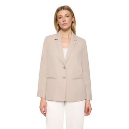 Longblazer Betty Barclay "Damen mit Reverskragen", Damen, Gr. 42, grau beige, Obermaterial: 96% Polyester, 4% Elasthan. Futter: 100% Polyester, l&auml;ssig geschnitten normal, Blazer Longblazer
