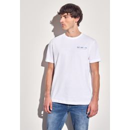 Street One MEN Herren T-Shirt, wei&szlig;, Gr. XXXL, bedruckt, Web, 100% Baumwolle, Shirts, mit Rundhalsausschnitt