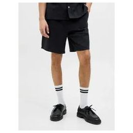 Jack & Jones Jogger Pants JACK & JONES "JPSTJAIDEN PATRAS JOGGER SHORT REG", Damen, Gr. S, N-Gr, schwarz, Web, Obermaterial: 100% Baumwolle, unifarben, relaxed fit knielang, Hosen