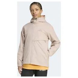 Outdoorjacke Adidas TERREX "MULTI 2 LAYER CLIMAPROOF", Damen, Gr. L, wonder taupe, Obermaterial: 100% Polyester, Jacken Outdoorjacke
