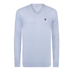 FELIX HARDY Herren V-Ausschnitt-Pullover "Pullover mit V-Ausschnitt"blau, Gr. M, 100% Baumwolle, Pullover