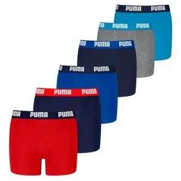 Boxershorts Puma "Boxershort Everyday Basic Boxers ECOM 6P 6er Pack", Jungen, Gr. 158-164, bunt (rot, blau, grau), Obermaterial: 95% Baumwolle CO. 5% Elasthan EL., Unterhosen