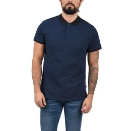 Poloshirt Blend "BHAlaron", Herren, Gr. S, blau (navy), Web, 100% Baumwolle, gepunktet, regular fit, V-Ausschnitt, Rippb&uuml;ndchen, Shirts, Klassisches Polo-Shirt