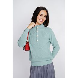 ASSUILI Kaschmir-Pullover in T&uuml;rkis - 77% | Gr&ouml;&szlig;e 42 | Damen-pullover-cardigans