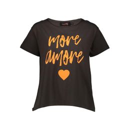 miss goodlife Shirt "More Amore" in Schwarz/ Orange - 74% | Gr&ouml;&szlig;e M | Damen-tops