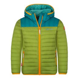 Trollkids Steppjacke "Eikefjord" in Gr&uuml;n/ Blau/ Orange - 49% | Gr&ouml;&szlig;e 128 | Kinderjacken