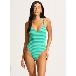 Seafolly Badeanzug in T&uuml;rkis/ Gr&uuml;n - 70% | Gr&ouml;&szlig;e 40 | Damen-bademode