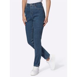 Bequeme Jeans Inspirationen, Damen, Gr. 22, blau (blau, stone, washed), 99% Baumwolle, 1% Elasthan, unifarben, lang, Jeans 5-Pocket-Jeans