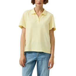 Poloshirt s.Oliver, Damen, Gr. 42, vanilla, Piqu&eacute;, Obermaterial: 95% Baumwolle, 5% Elasthan, unifarben, regular fit normal, ohne Ausschnitt, Shirts, mit Piqu&eacute;-Struktur