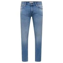 Only & Sons Slim-fit-Jeans ONLY & SONS "ONSLOOM SLIM JOG BOX PIM MU OTL", Herren, Gr. 31, L&auml;nge 30, light blau denim, Denim/Jeans, Obermaterial: 70% Baumwolle, 28% Polyester, 2% Elasthan, unifarben, slim fit kn&ouml;chellang, Jeans Slim-fit-Jeans