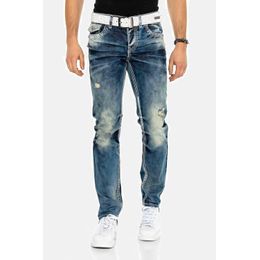 Cipo & Baxx CIPO & BAXX Herren 5-Pocket-Jeans "Jeans", blau, Gr. 28, unifarben, 100% Baumwolle, Jeans, in Straight-Fit, CD-149