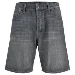 Jack & Jones Shorts JACK & JONES, Herren, Gr. XS, N-Gr, grau denim, Denim/Jeans, Obermaterial: 100% Baumwolle, Abriebeffekte, relaxed fit, Hosen Shorts